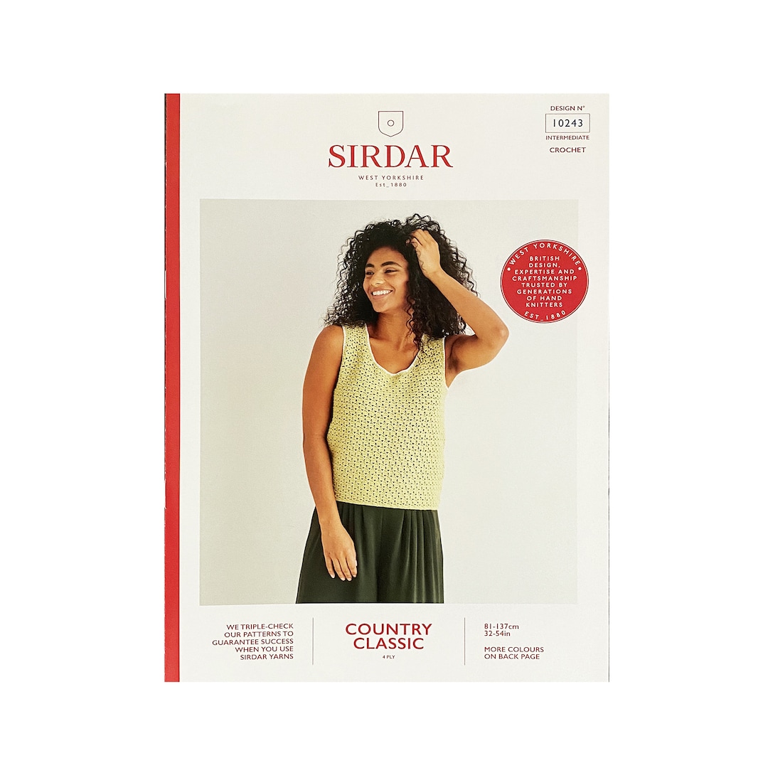 Sirdar Crochet Vest Pattern: Ladies Sultan Stitch, 4 Ply (printed) - Etsy