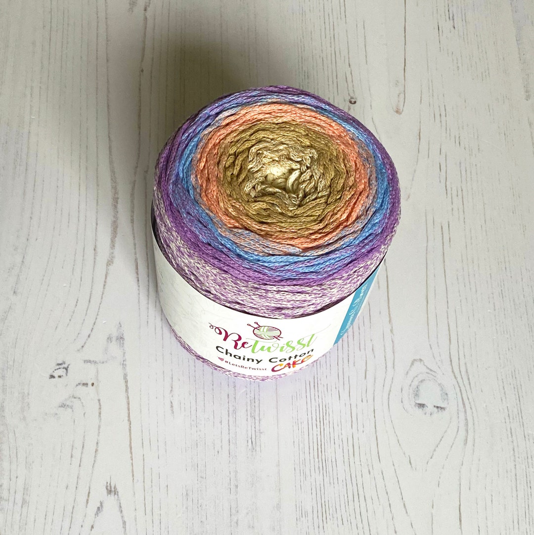 Recycled Chainy Cotton Cake Yarn for Knitting & Crochet. Five Colour ...