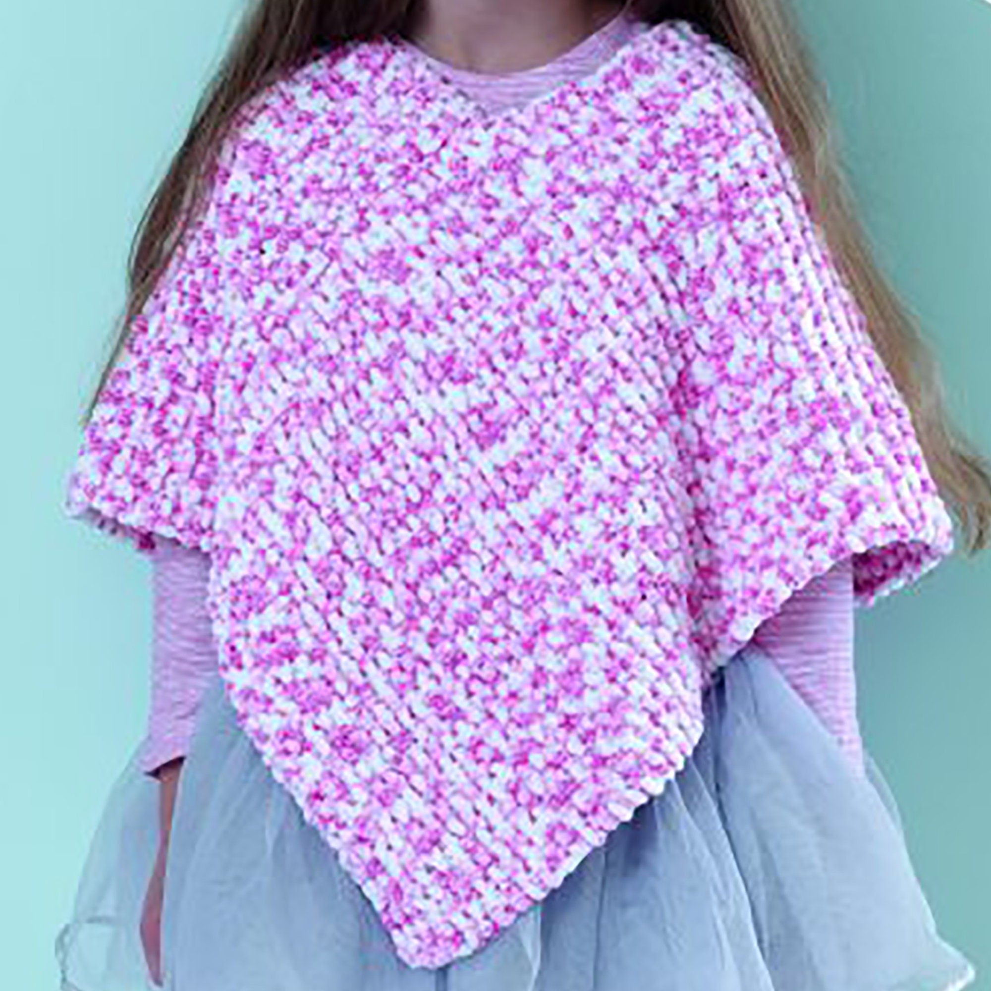 Knitting Pattern: Ponchos in Yummy Yarn for Girls 2-12 Years. - Etsy