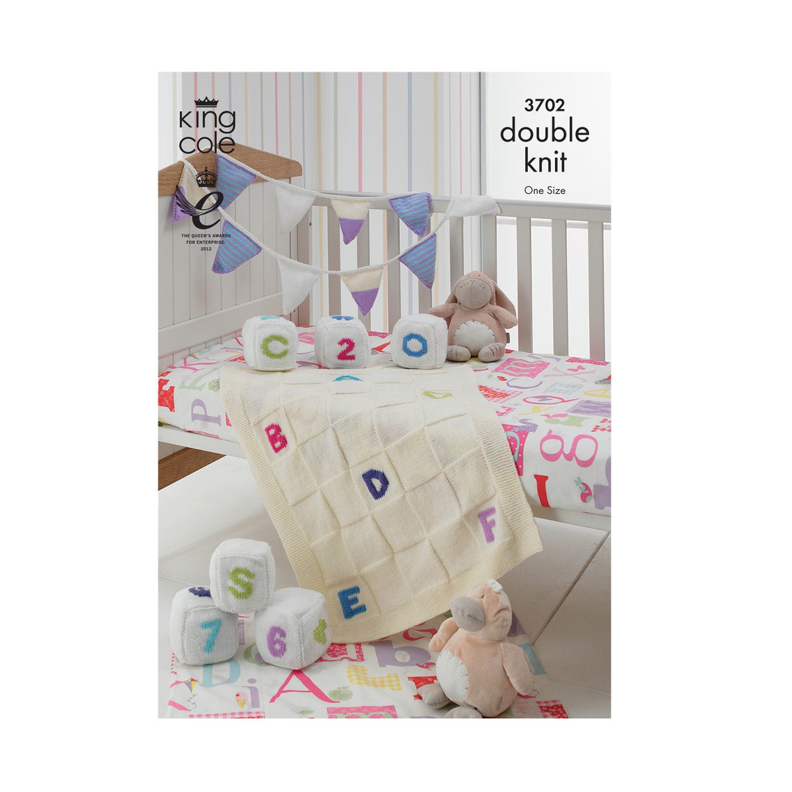 Knitting Pattern: Baby Blanket Alphabet Blocks and Bunting - Etsy