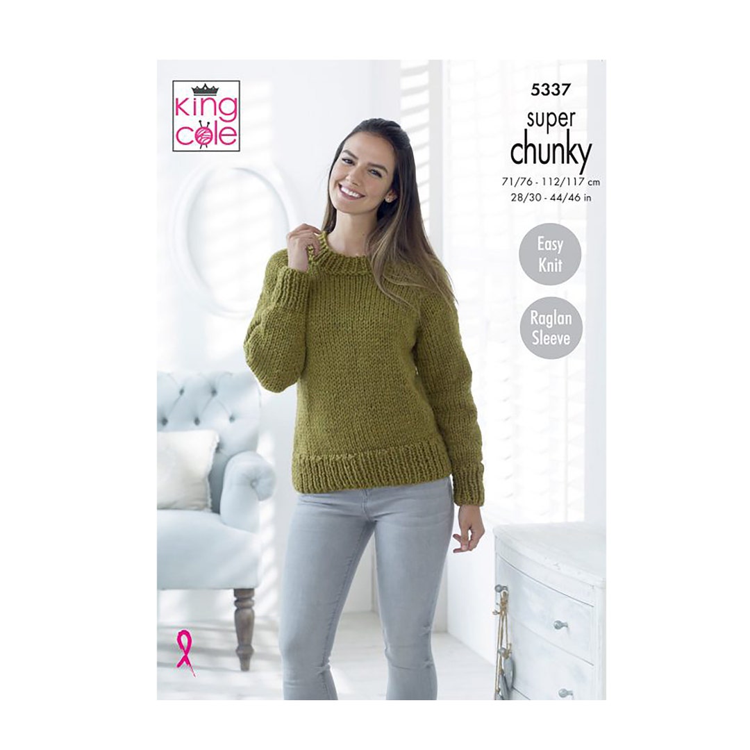 Knitting Pattern: Super Chunky Sweater and Cardigan. Ladies Easy Knit ...