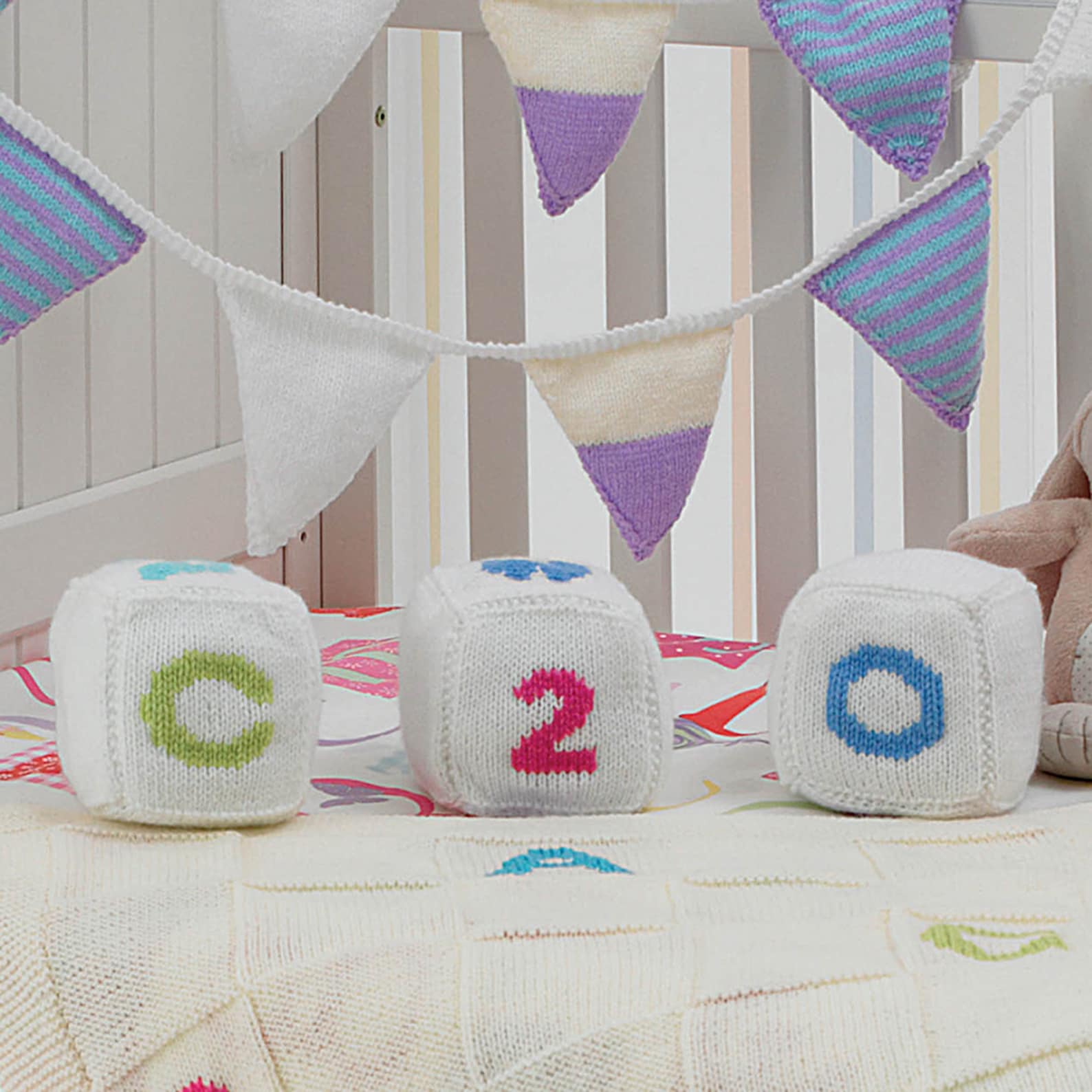Knitting Pattern: Baby Blanket Alphabet Blocks and Bunting - Etsy