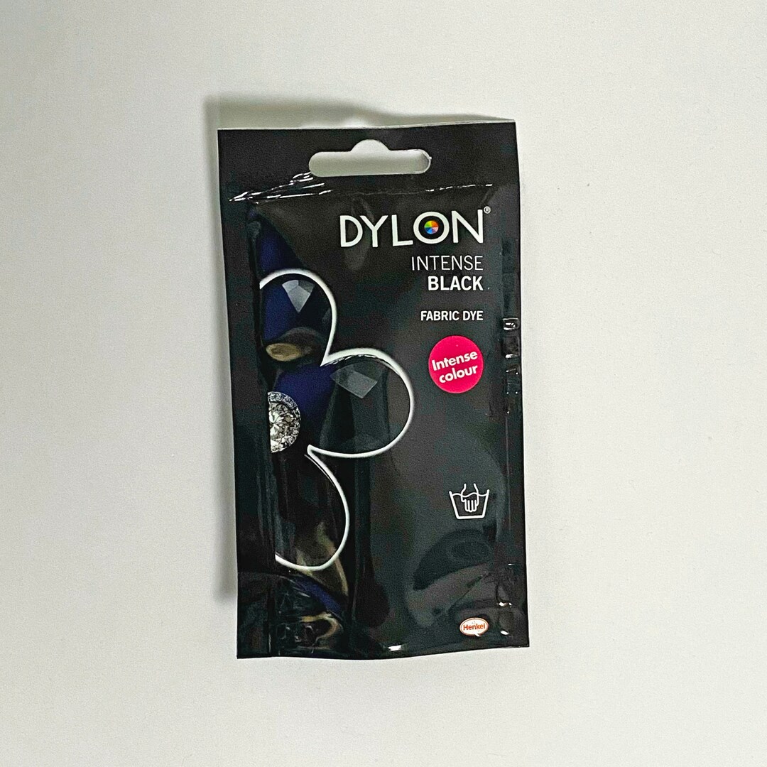 Dylon Fabric Hand Dye, 50g Sachet, Black. Intense Colour Fabric Dye in Easy Use Sachet. Dylon ...