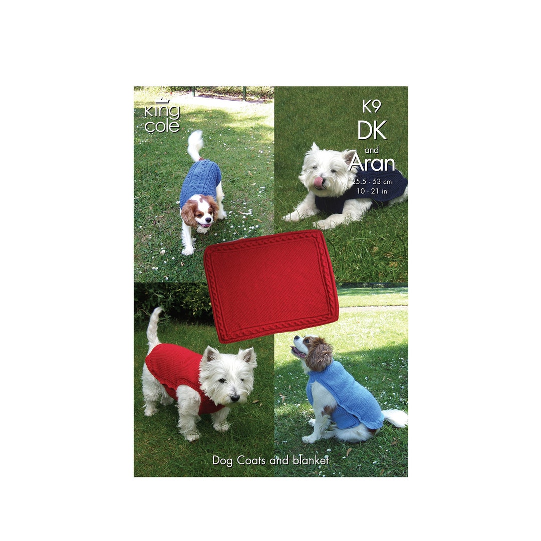 Knitting Pattern: Dog Coats and Blanket in DK and Aran Yarn. Plain and ...
