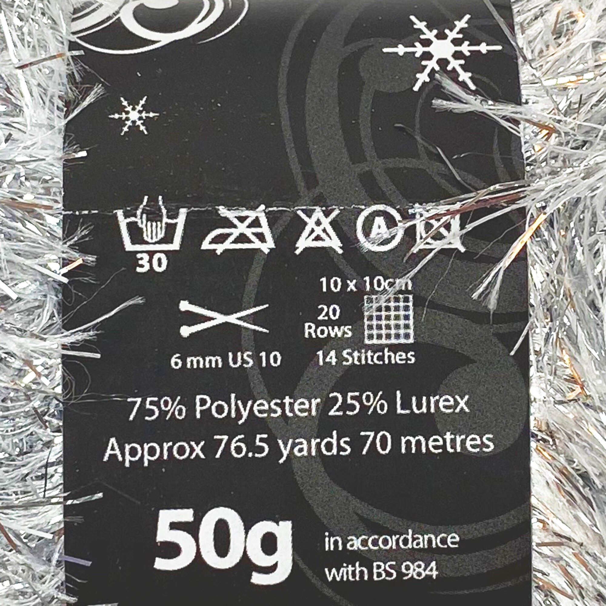 Tinsel Yarn: Silver Sparkle Christmas Wool. King Cole Tinsel Bulky Yarn ...