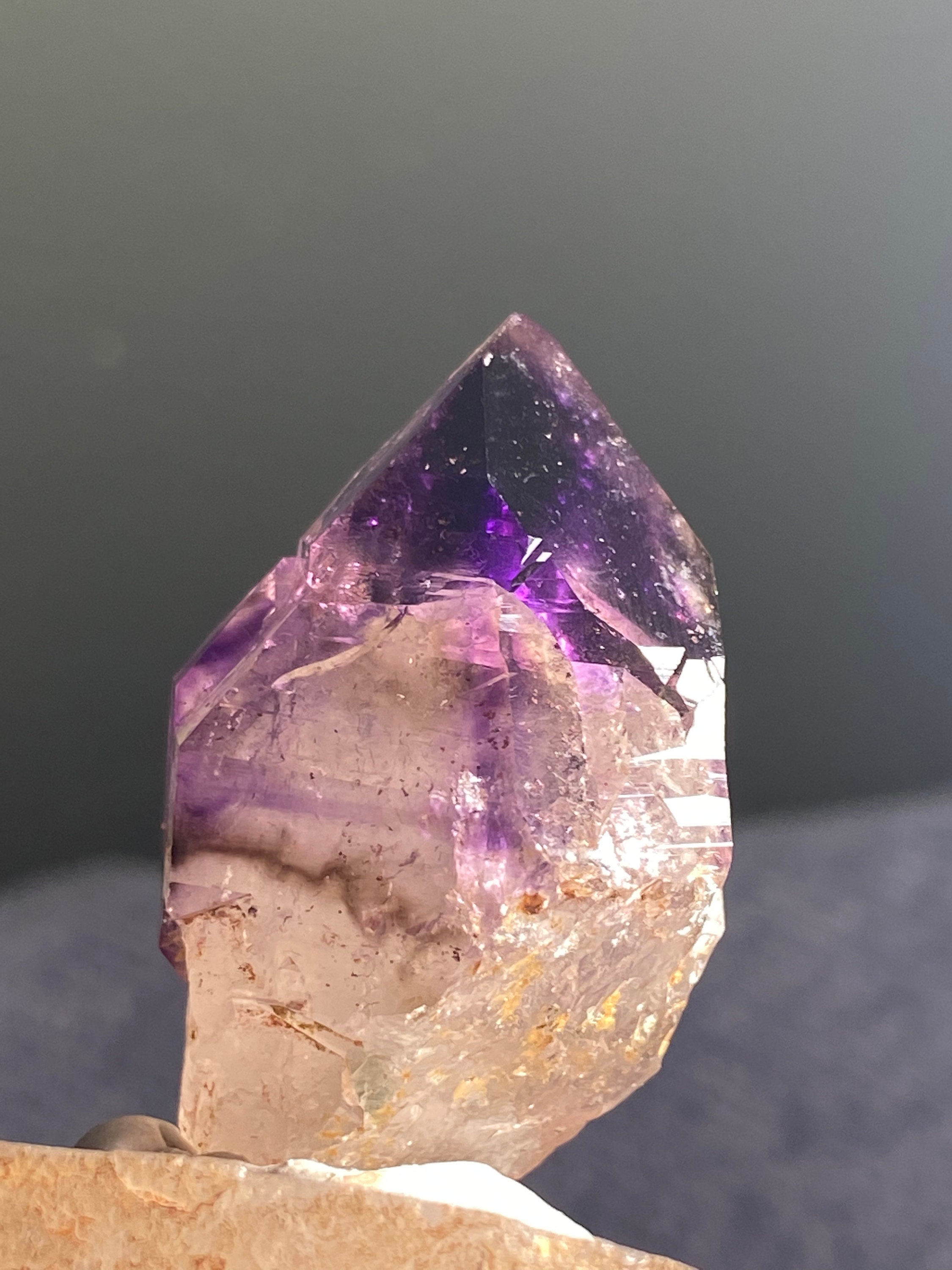 Saturated Phantoms Amethyst Scepter Head With Smokey Amethyst Bands ...