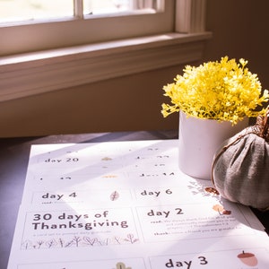 30 Days of Thanksgiving Printable Card Set: Full Bible Verse Version ...