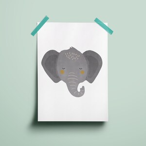 Gray Minimal Elephant Vertical Print Digital Download Printable Poster ...