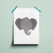 Gray Minimal Elephant Vertical Print | Digital Download | Printable ...