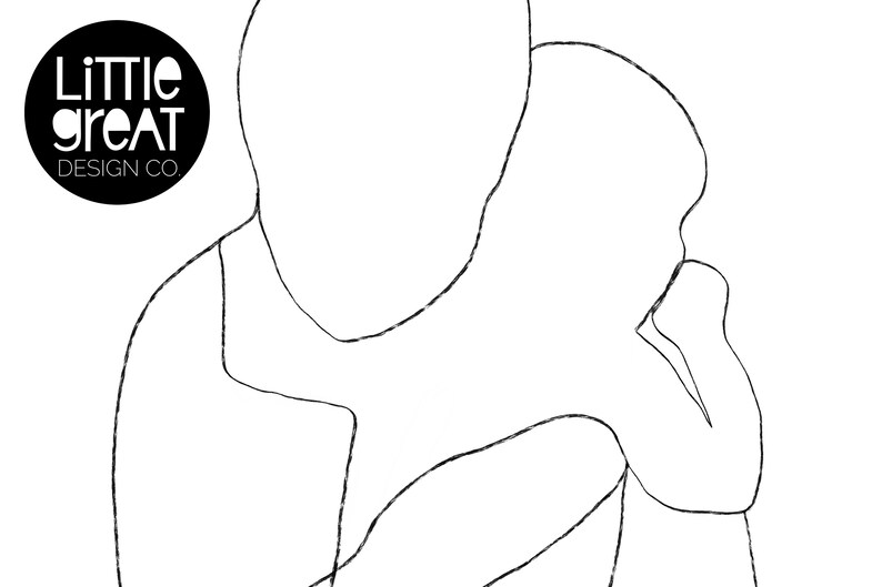 Parent and Child Single Line Drawing (digital Download), Motherhood ...
