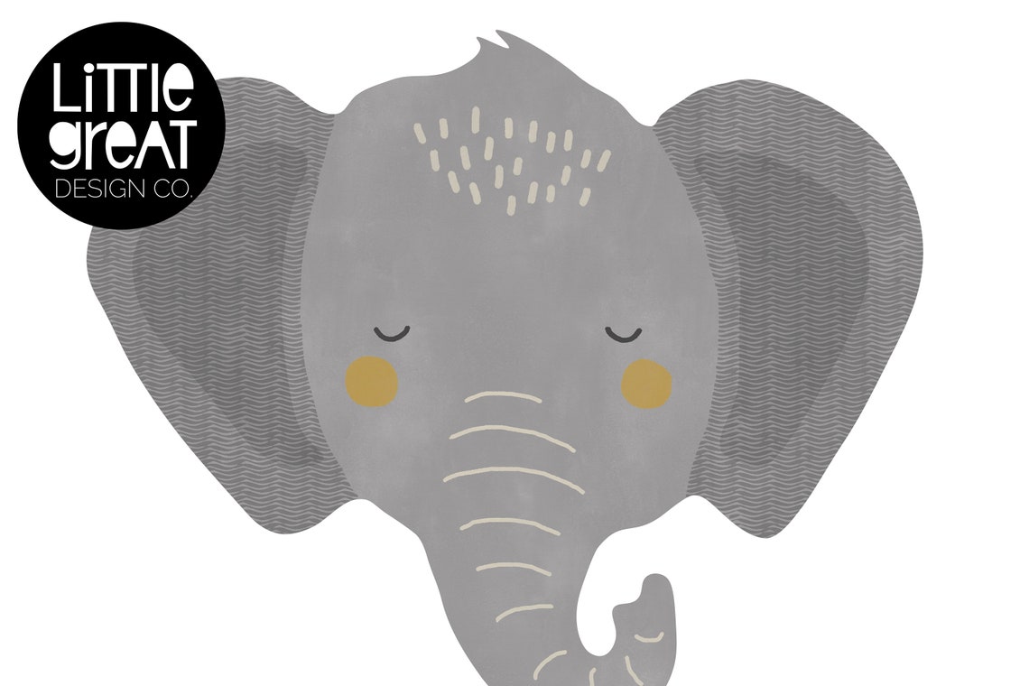 Gray Minimal Elephant Vertical Print | Digital Download | Printable ...