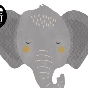 Gray Minimal Elephant Vertical Print | Digital Download | Printable ...