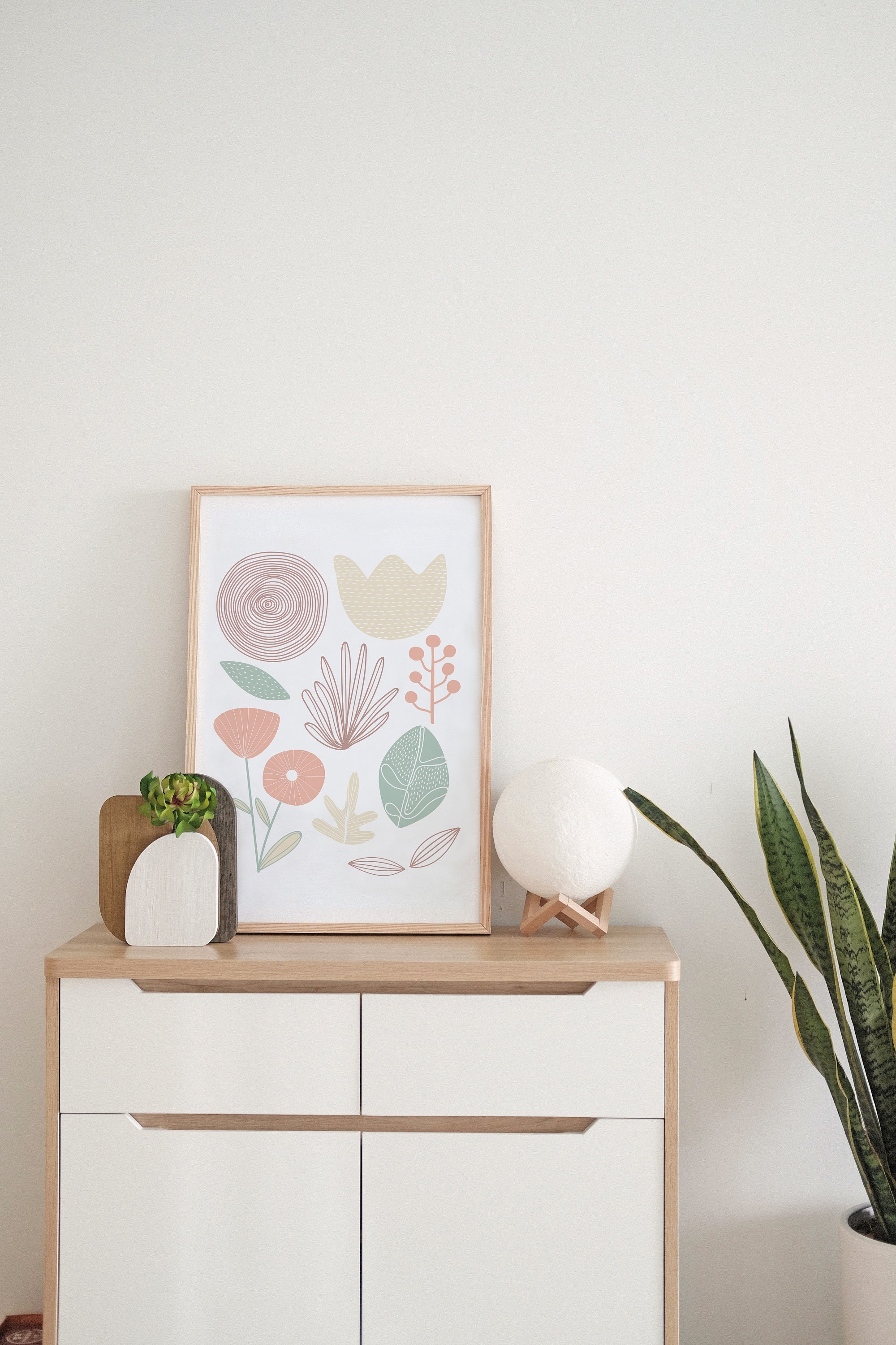 Pastel Scandi Botanical Vertical Print | Digital Download | Printable ...