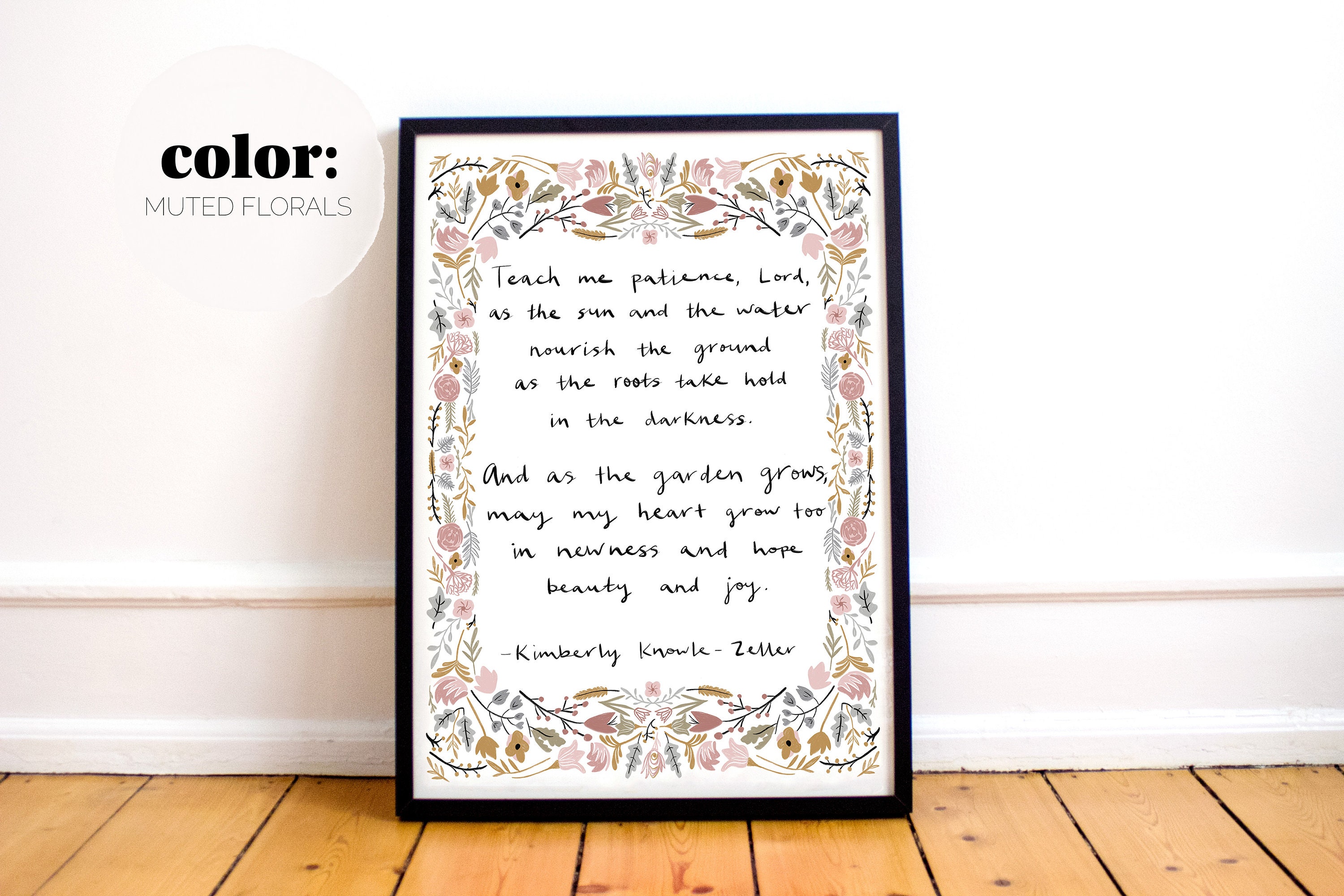 Hand-lettered Garden Prayer Giclee Print PRINTED & SHIPPED, Illustrated ...