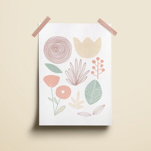 Pastel Scandi Botanical Vertical Print | Digital Download | Printable ...