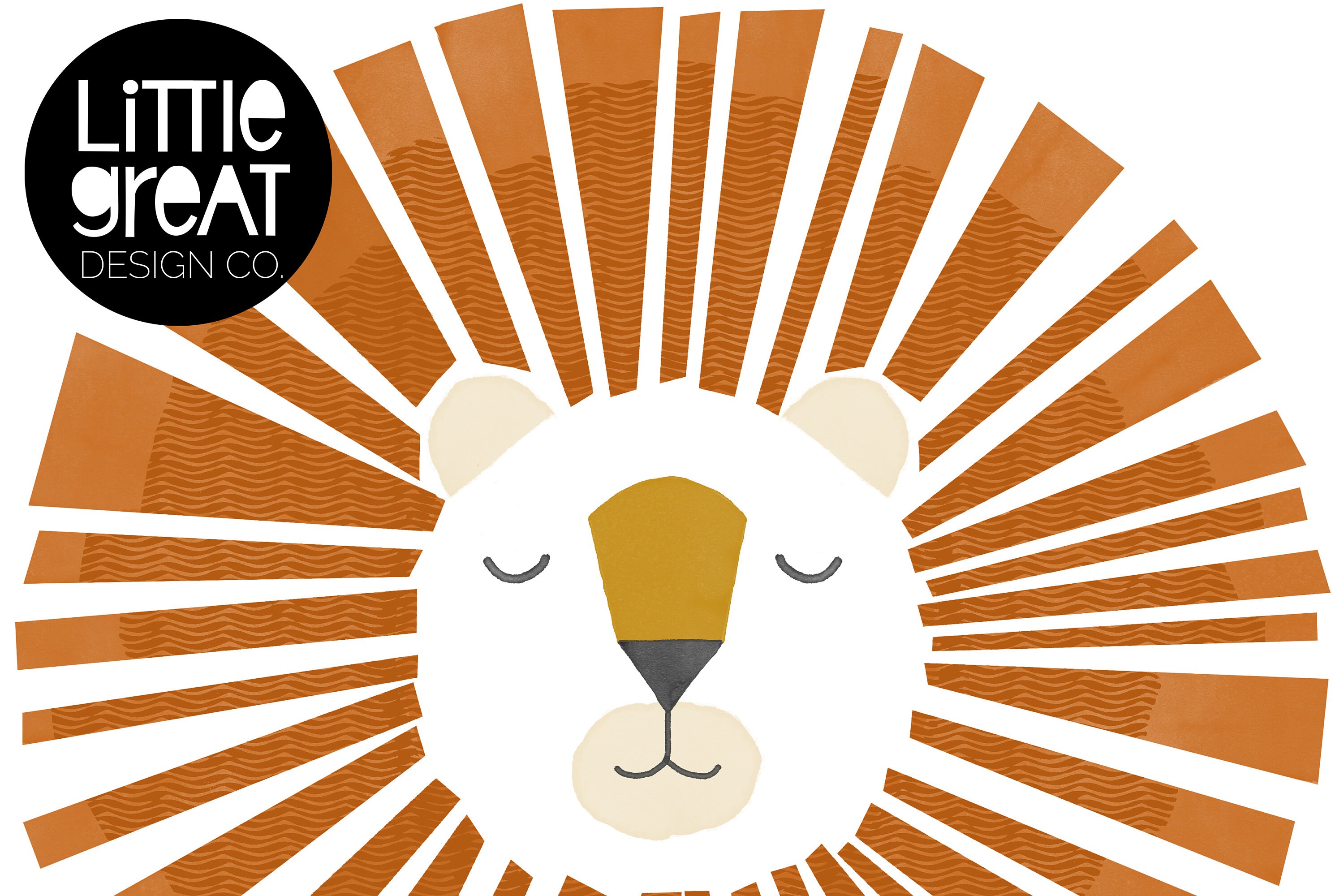 Geometric Lion Horizontal Print: White Background (digital Download ...