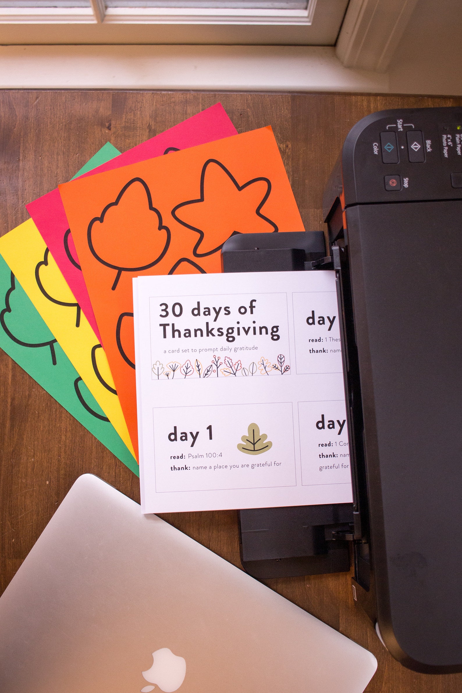30 Days of Thanksgiving Printable Card Set: Scripture Reference Version ...
