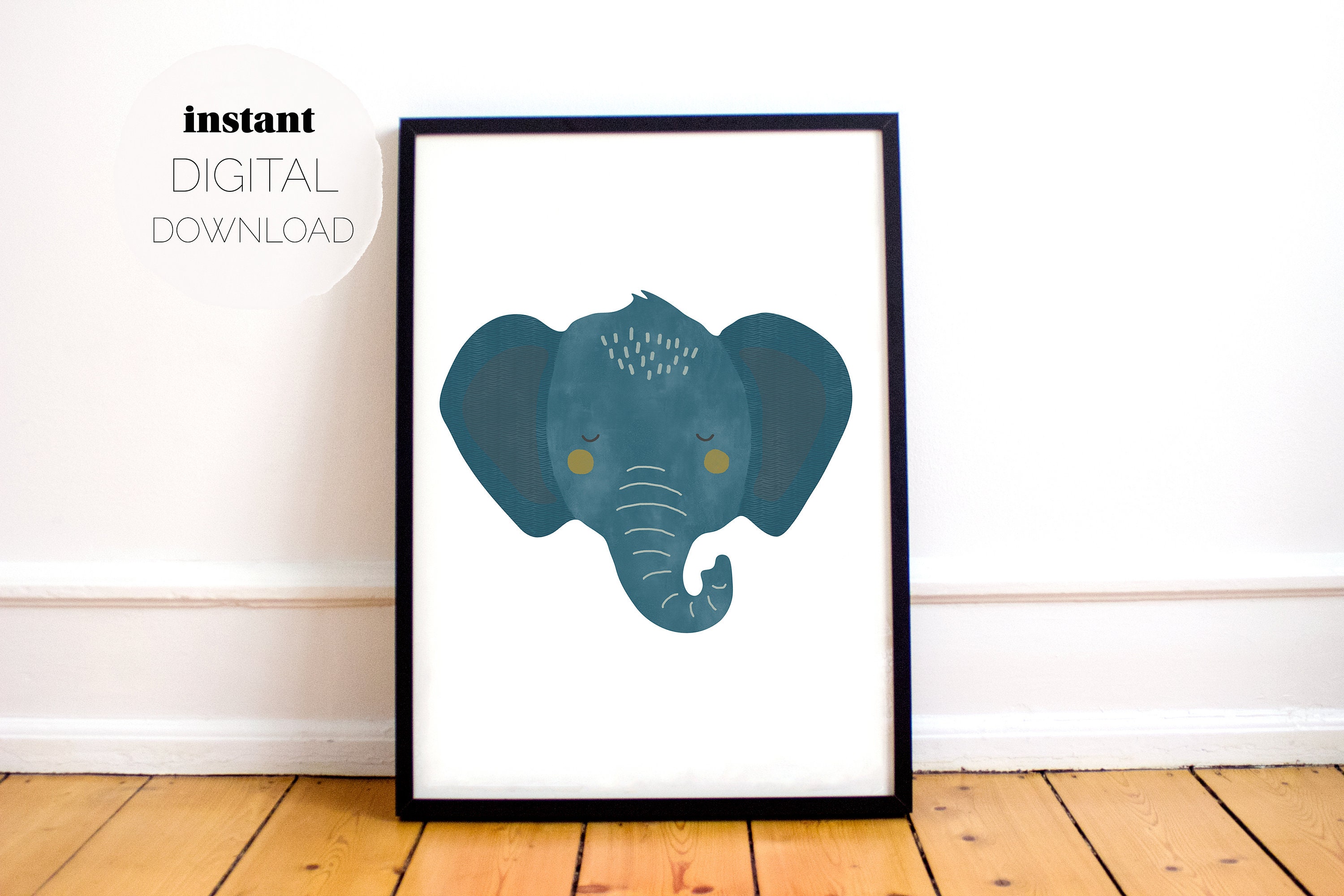 Minimal Elephant Vertical Print Digital Download Printable Poster ...