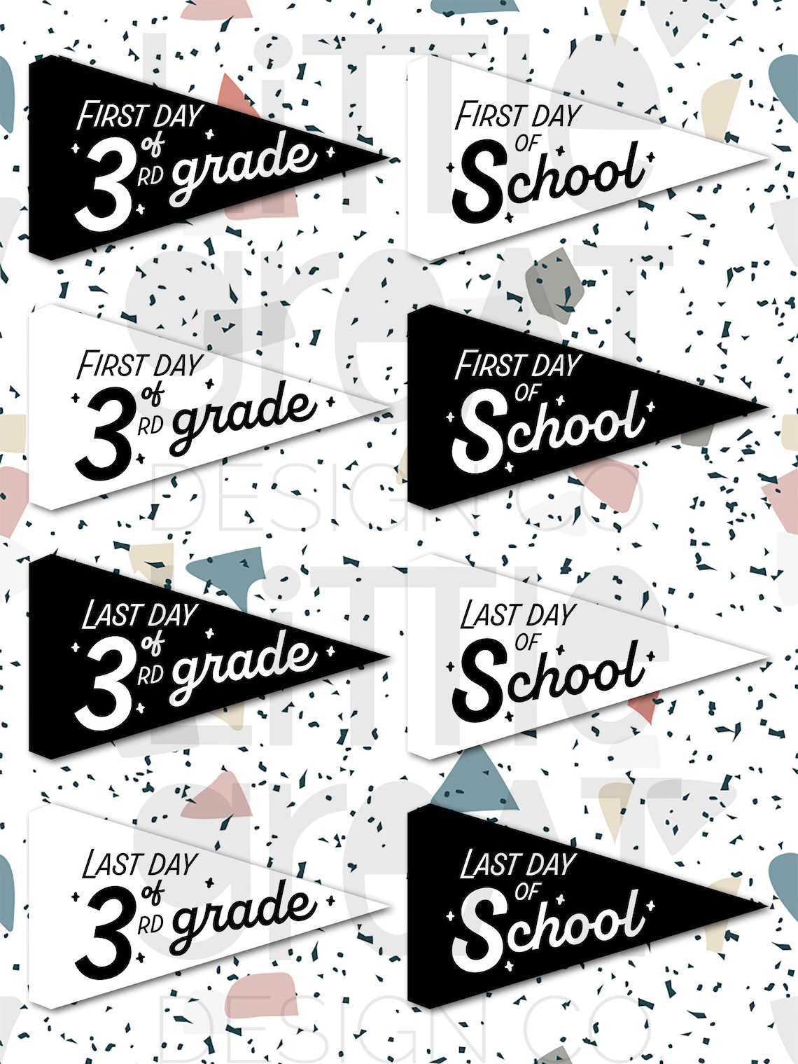 3rd Grade—first and Last Day of School Printable Flag (DIGITAL DOWNLOAD ...