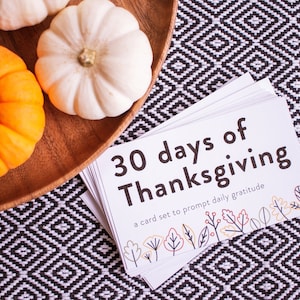 30 Days of Thanksgiving Printable Card Set: Full Bible Verse Version ...
