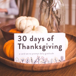 30 Days of Thanksgiving Printable Card Set: Scripture Reference Version ...