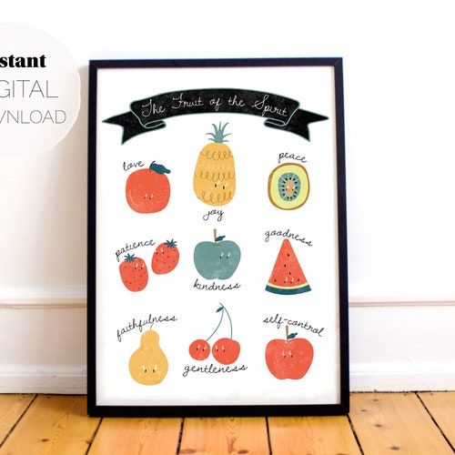Fruits of the Spirit Bible Verse Poster Wall Art Printable - Etsy