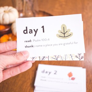 30 Days of Thanksgiving Printable Card Set: Scripture Reference Version ...