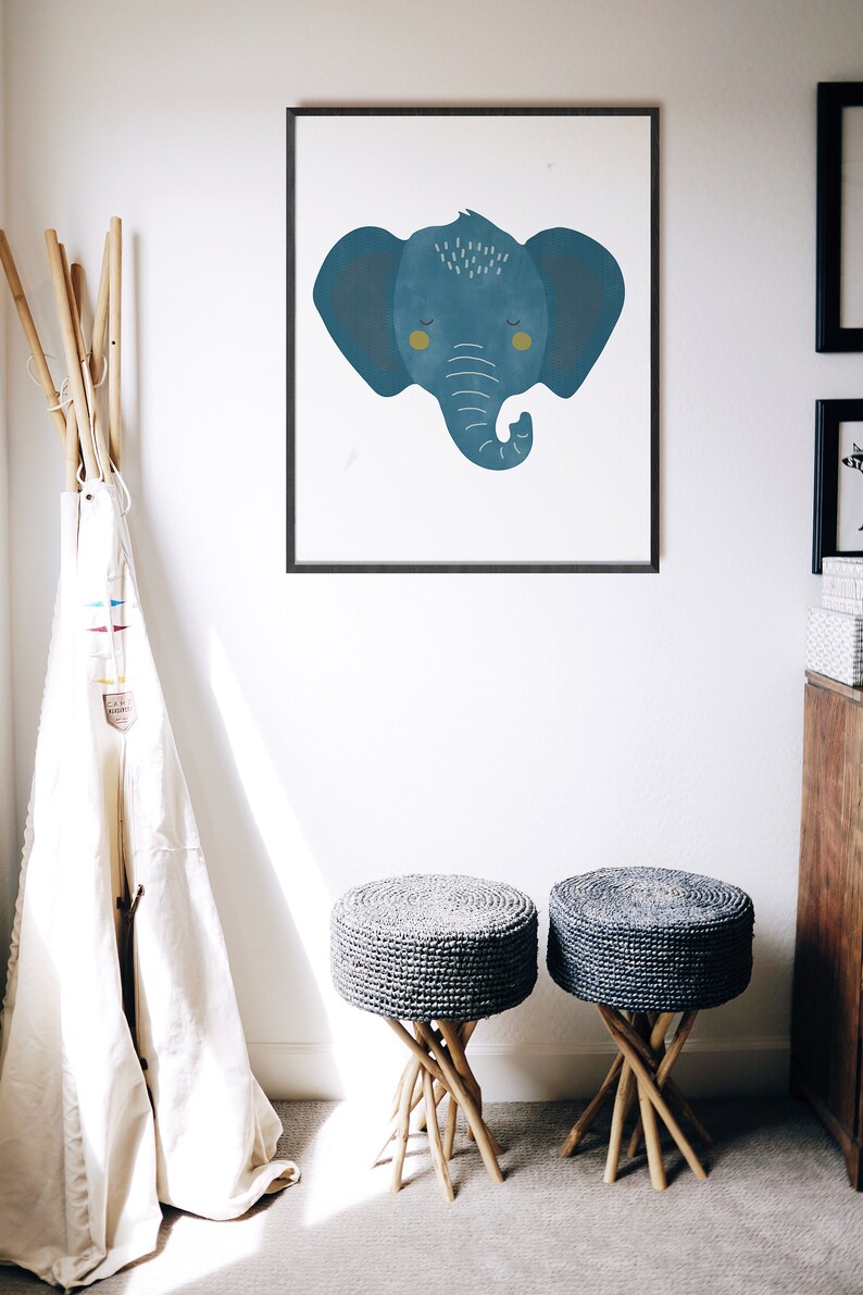 Minimal Elephant Vertical Print Digital Download Printable Poster ...