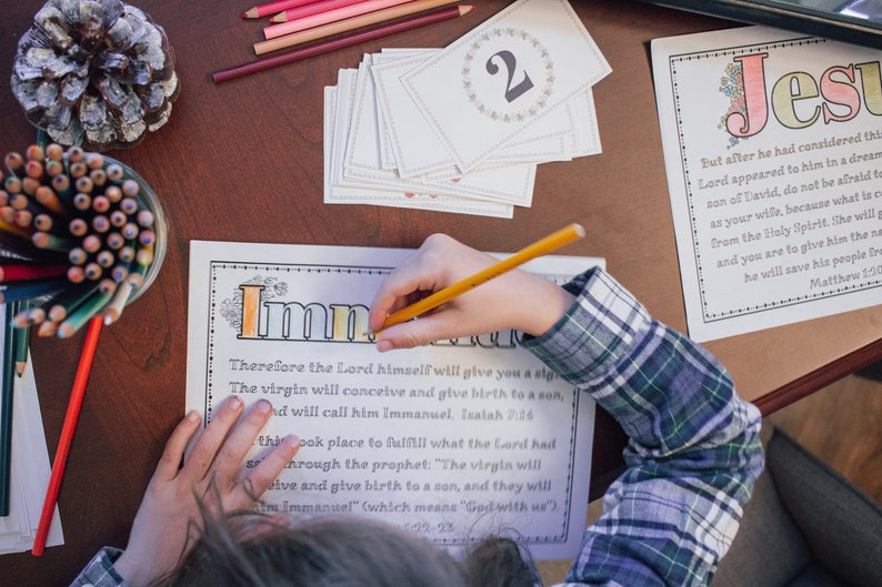 Printable Advent Coloring Pages (DIGITAL DOWNLOAD), Names of Jesus ...