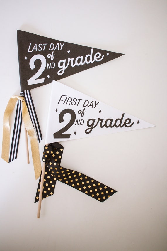 2nd Gradefirst and Last Day of School Printable Flag DIGITAL - Etsy