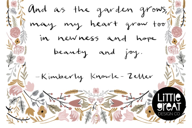 Hand-lettered Garden Prayer Giclee Print PRINTED & SHIPPED, Illustrated ...