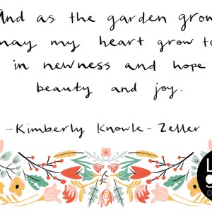 Hand-lettered Garden Prayer Giclee Print (PRINTED & SHIPPED ...