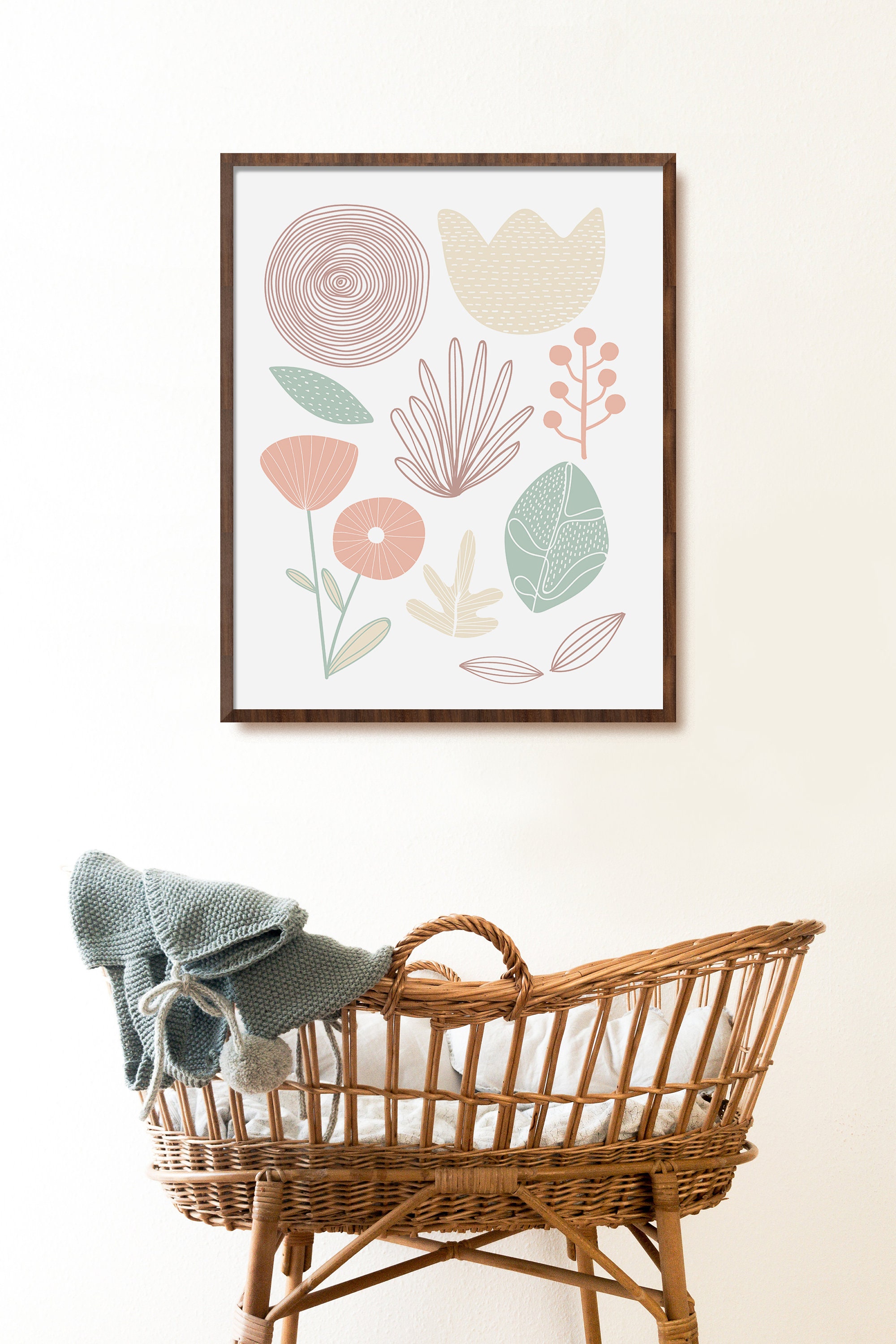 Pastel Scandi Botanical Vertical Print Digital Download - Etsy