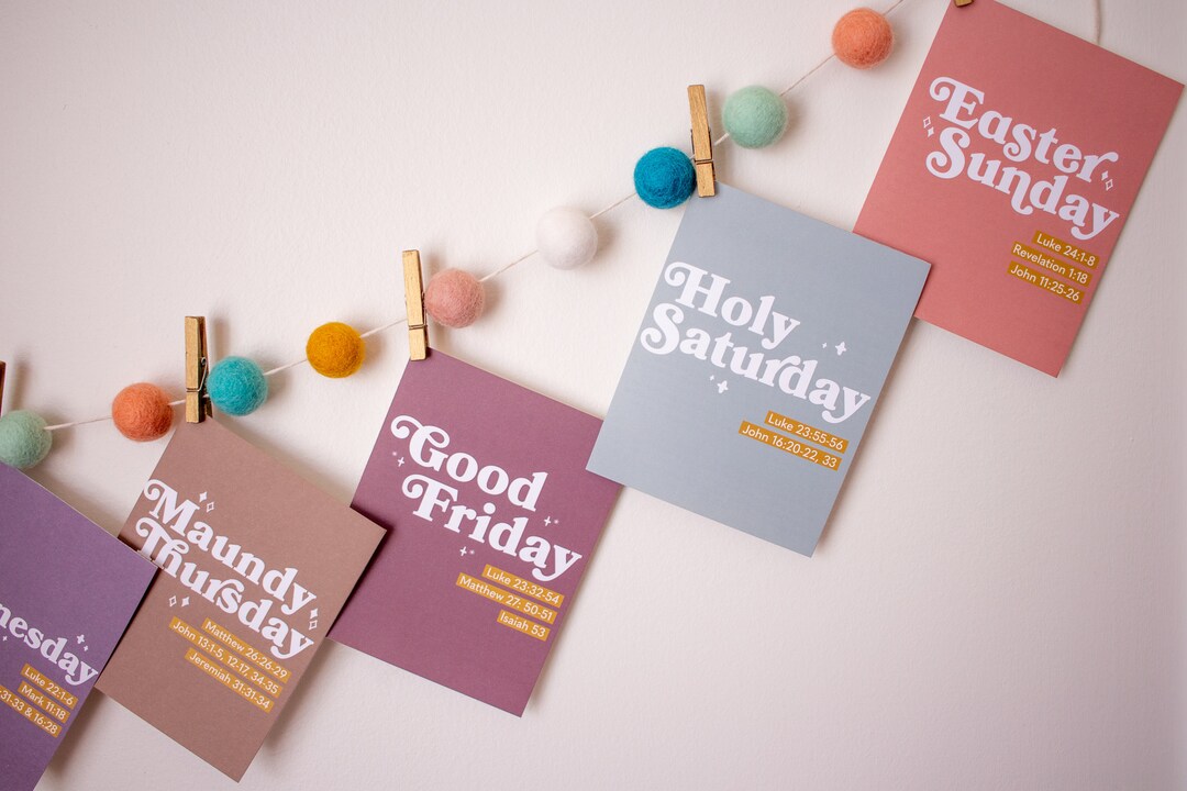 Holy Week Devotional Card Set (DIGITAL DOWNLOAD), Printable Lenten ...