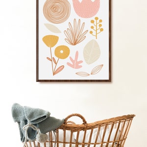 Pink + Earth Tones Scandi Botanical Vertical Print | Digital Download ...