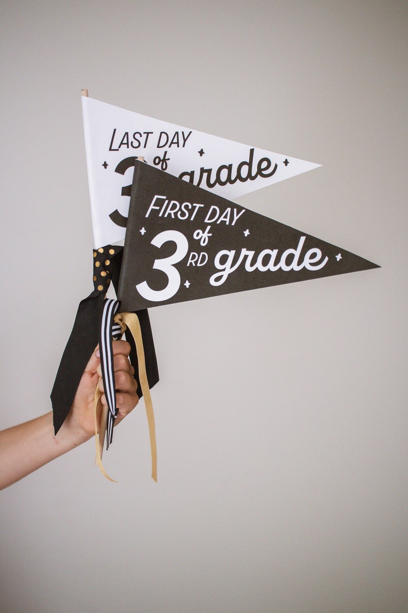 First AND Last Day of School Printable Flags: Preschool-6th - Etsy