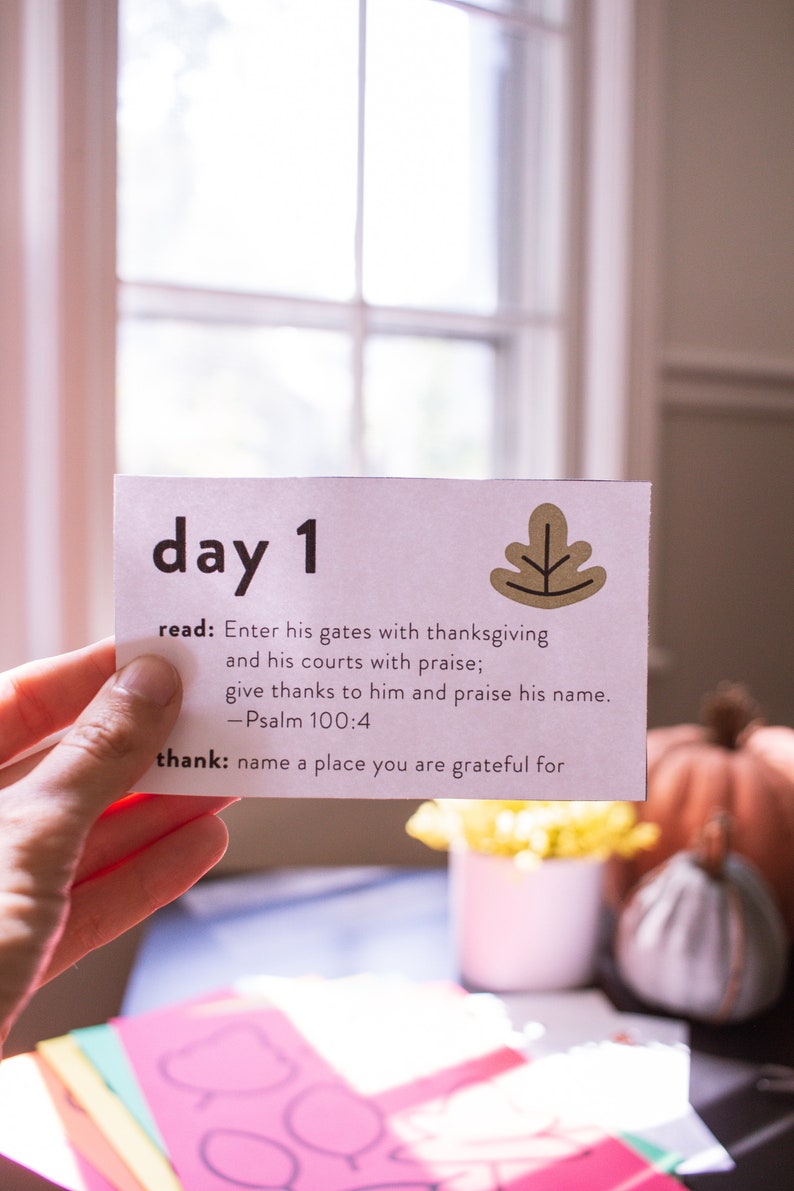 30 Days of Thanksgiving Printable Card Set Thankful Tree | Etsy