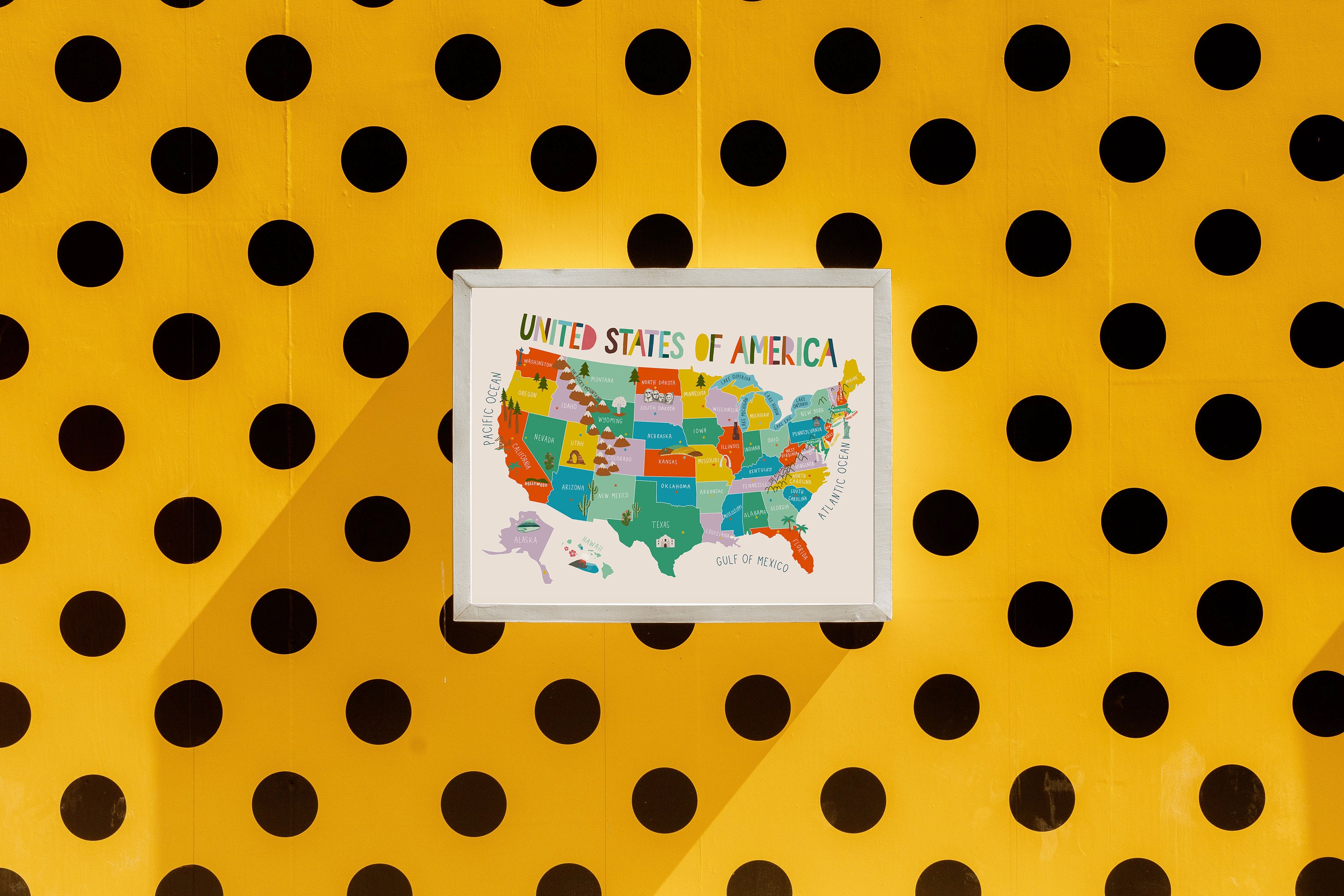 United States of America Illustrated Map Digital Download - Etsy