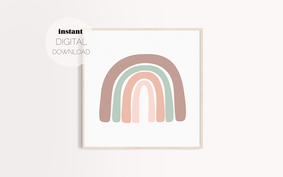 Pastel Rainbow Square Print Digital Download Printable Poster Nursery ...