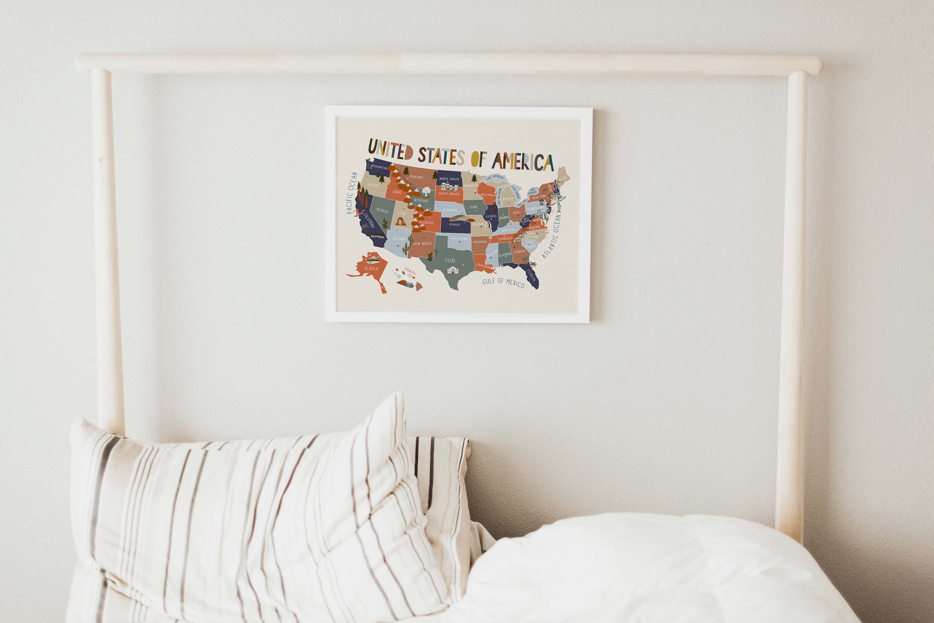United States of America Illustrated Map Digital Download - Etsy