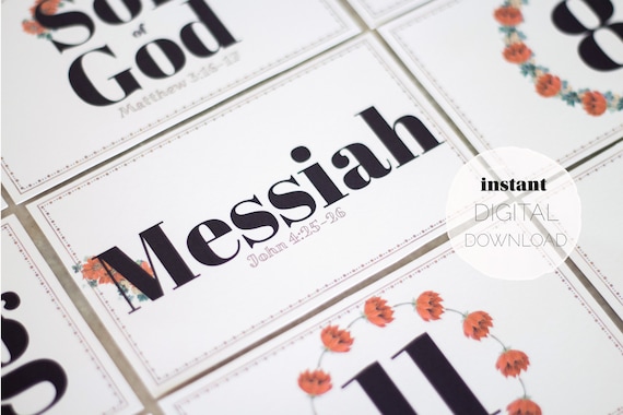 Names of Jesus Advent Cards: 3x5 DIGITAL DOWNLOAD | Etsy