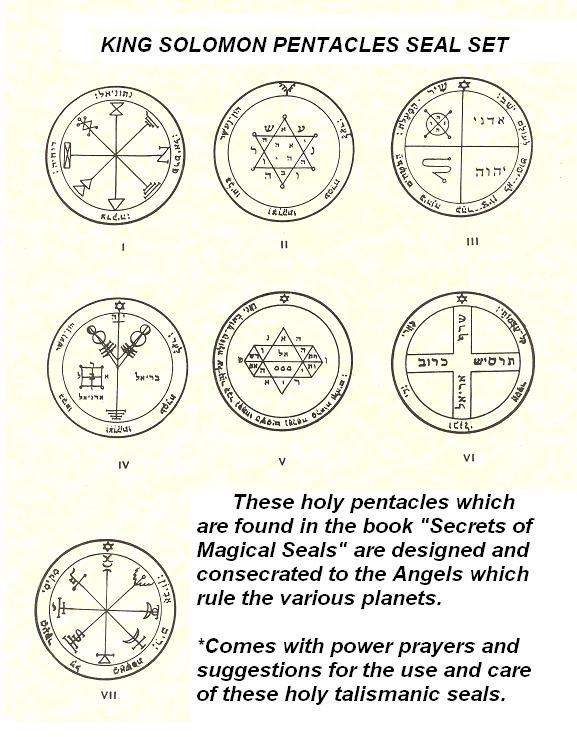 King Solomon Pentacles Planetary Seal Set - 44 Seals (digital PNG ...