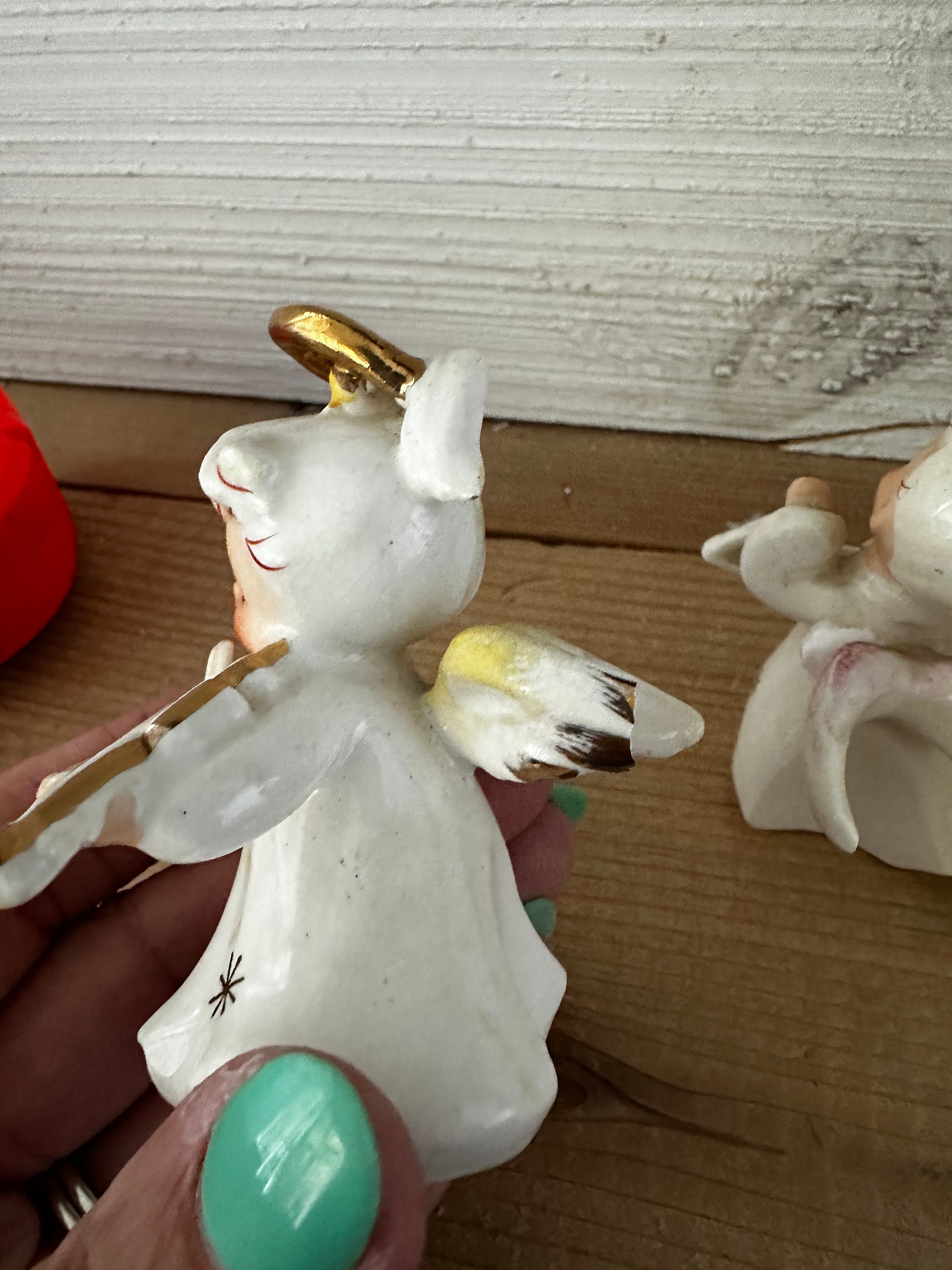 Vintage RARE Lefton Musical Angel Candle Huggers - Etsy
