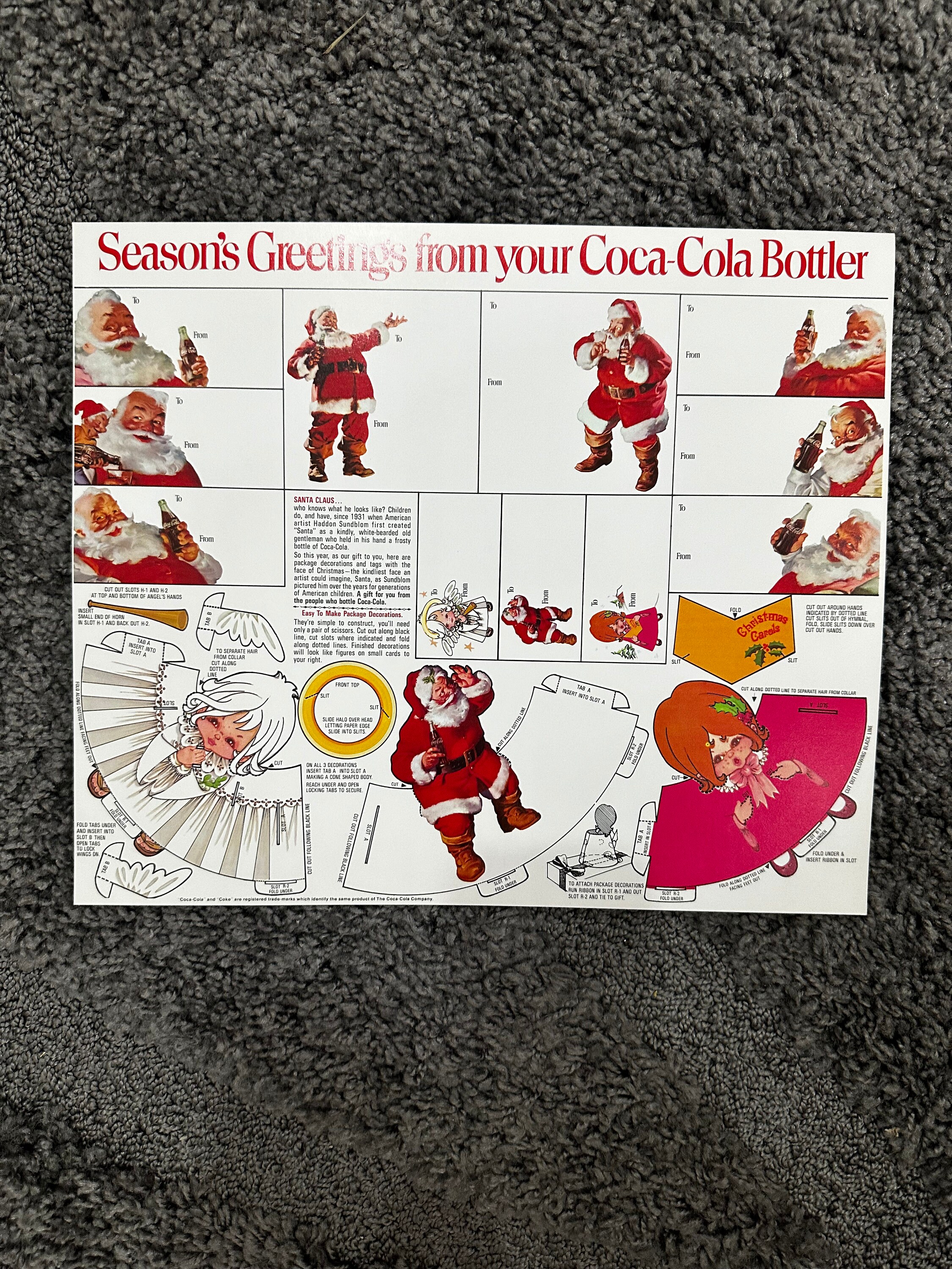 Vintage Original Coca-cola Coke Company Season's Greetings Christmas ...