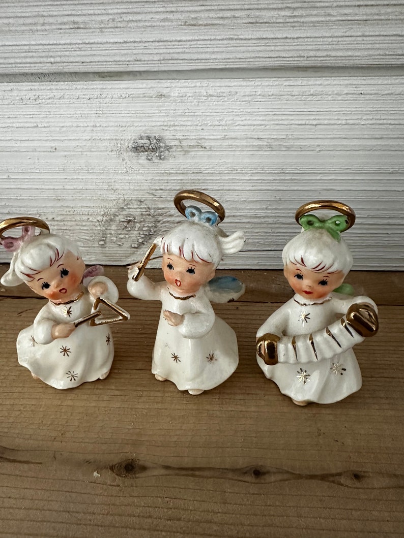 Vintage RARE Lefton Musical Angel Candle Huggers - Etsy