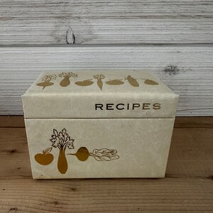 Vintage Faux Leather Recipe Box Cream - Etsy
