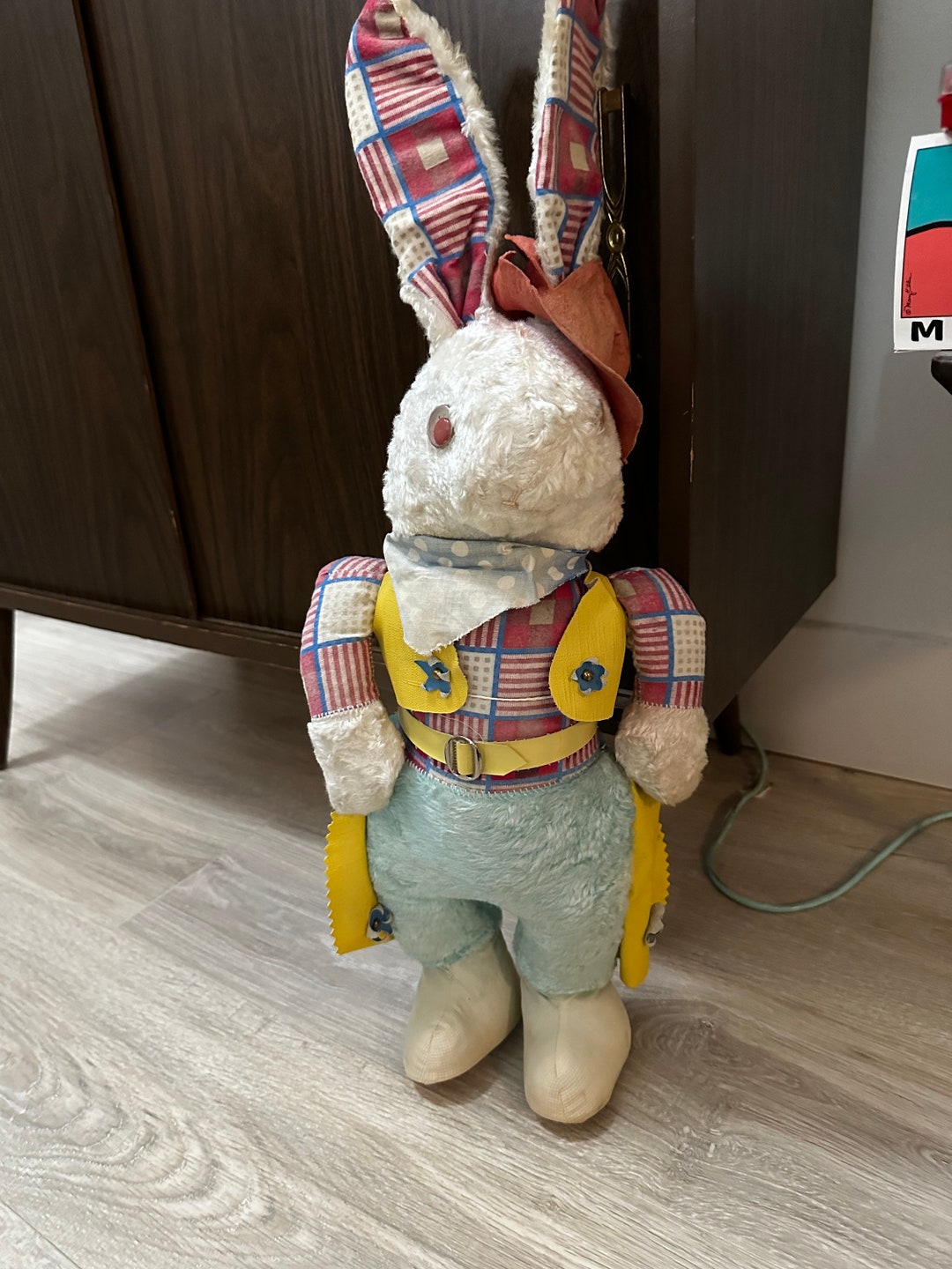 Vintage Stuffed Easter Bunny "cowboy" - Etsy