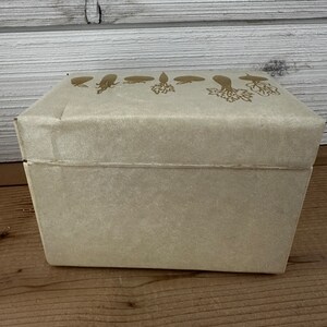 Vintage Faux Leather Recipe Box Cream - Etsy