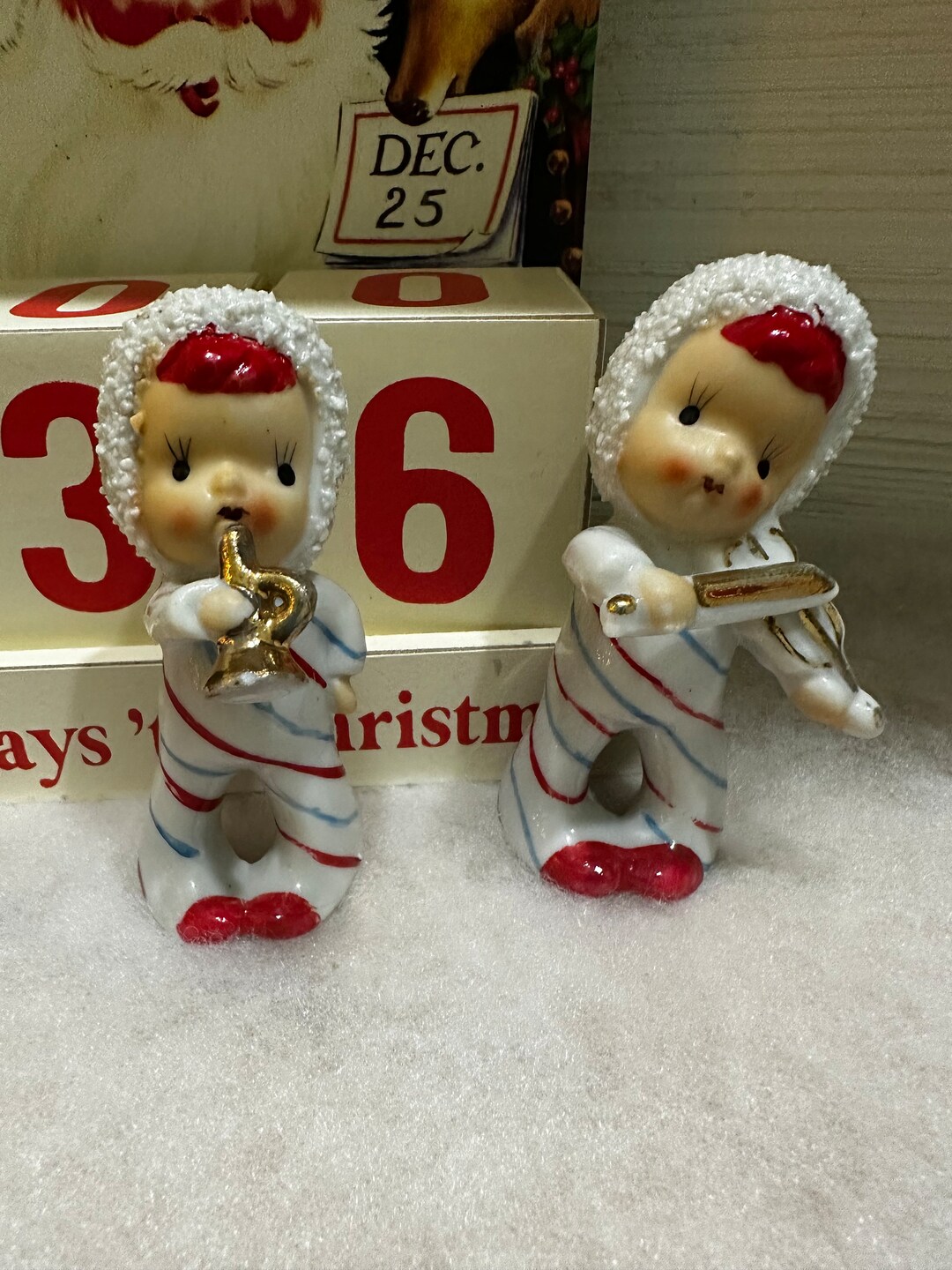 Vintage Candy Cane Figurines - Etsy