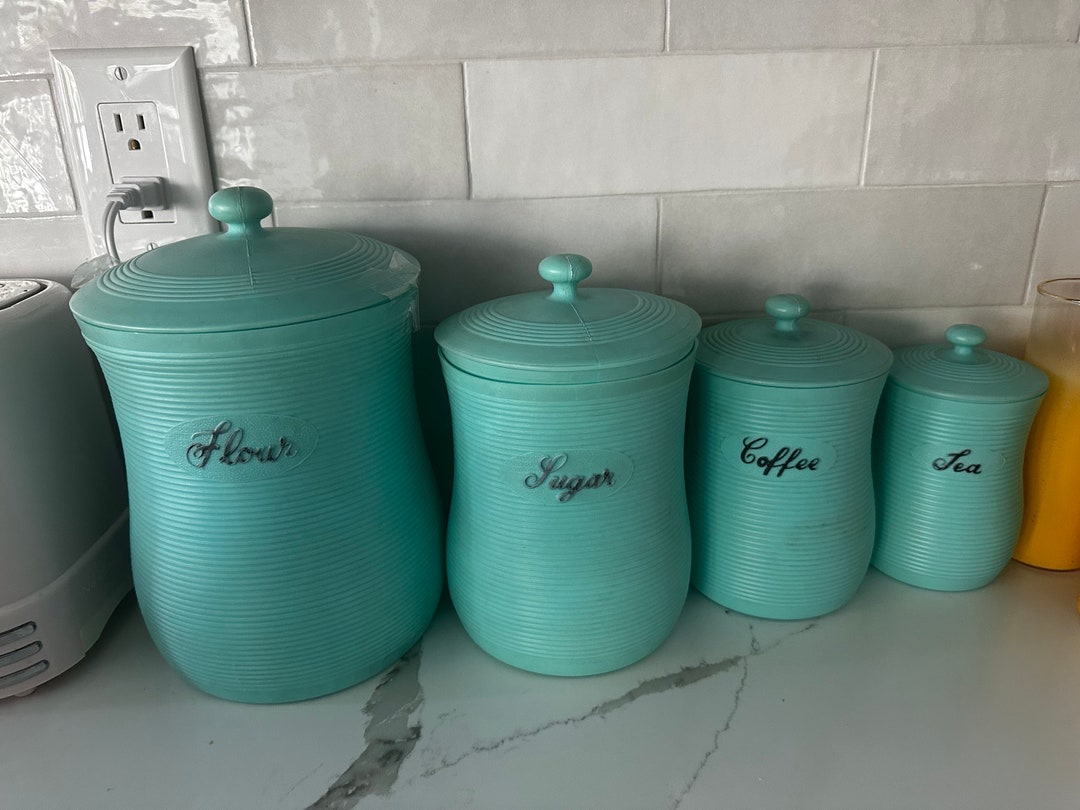 Vintage SPS Turquoise Canister Set - Etsy